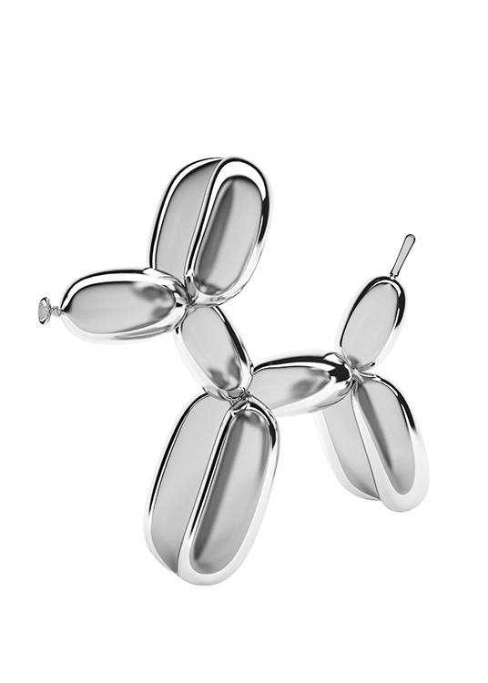 Balloon Dog Poster - Globo plateado con forma de perro - desenio.es